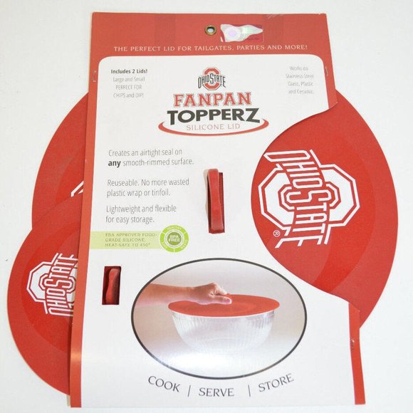 Kitchen | Ohio State Fanpan Topperz Silicone Red Lids Set Of 2 | Poshmark